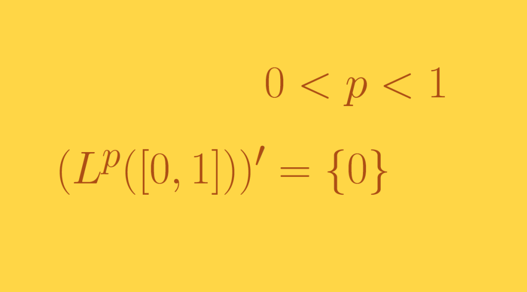A Topological Vector Space With No Non Trivial Continuous Linear Form